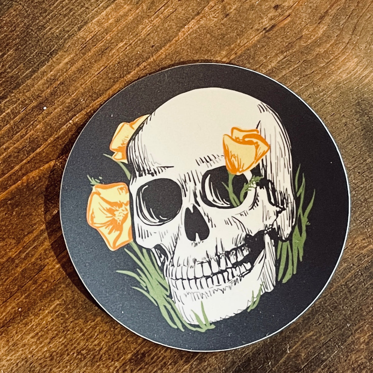 Poppy Skull Sticker – martin mattox
